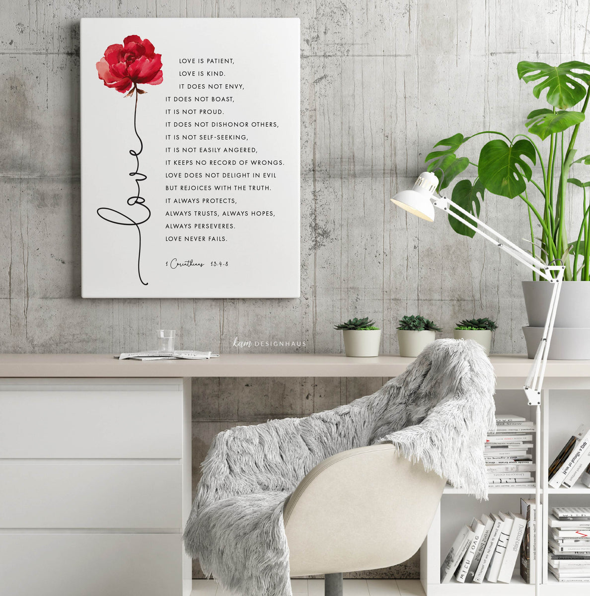 1 Corinthians 13:4-8 Love Printables, Floral Scripture – KAMDesignHaus