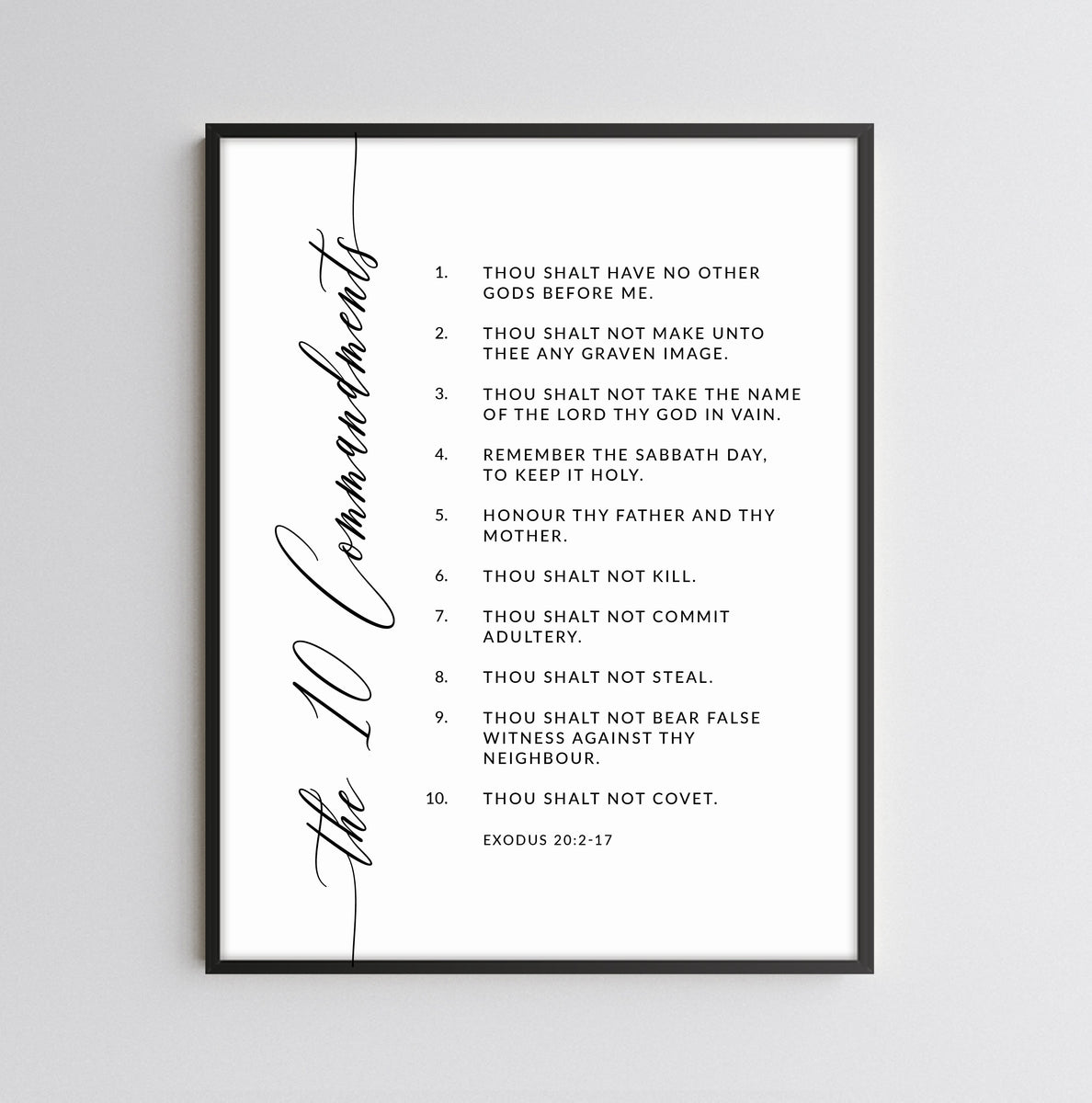 The Ten Commandments Exodus 20:2-17 Art Print, Modern Scripture ...